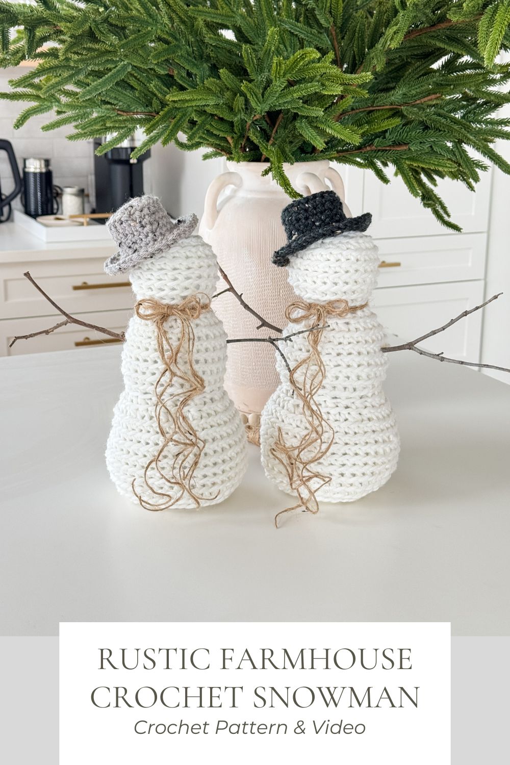 Free Easy Crochet Snowman Pattern: Rustic Farmhouse Snowman - MJ's off ...