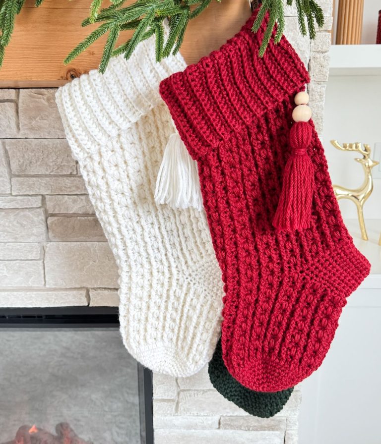 Unique Christmas Crochet Stocking Free Pattern - MJ's off the Hook Designs