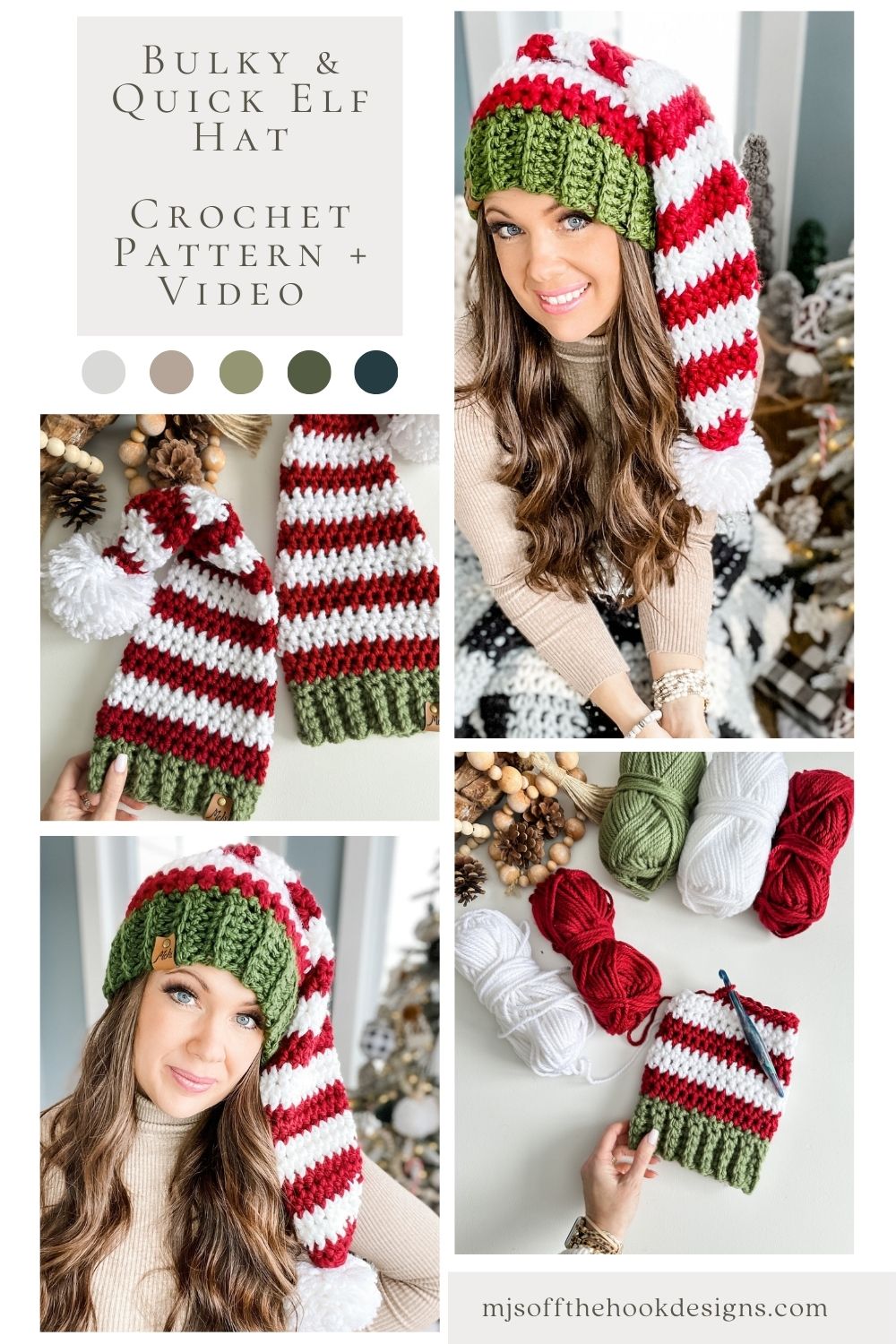 Bulky & Quick Christmas Elf Hat: Free Crochet Pattern - MJ's off the ...