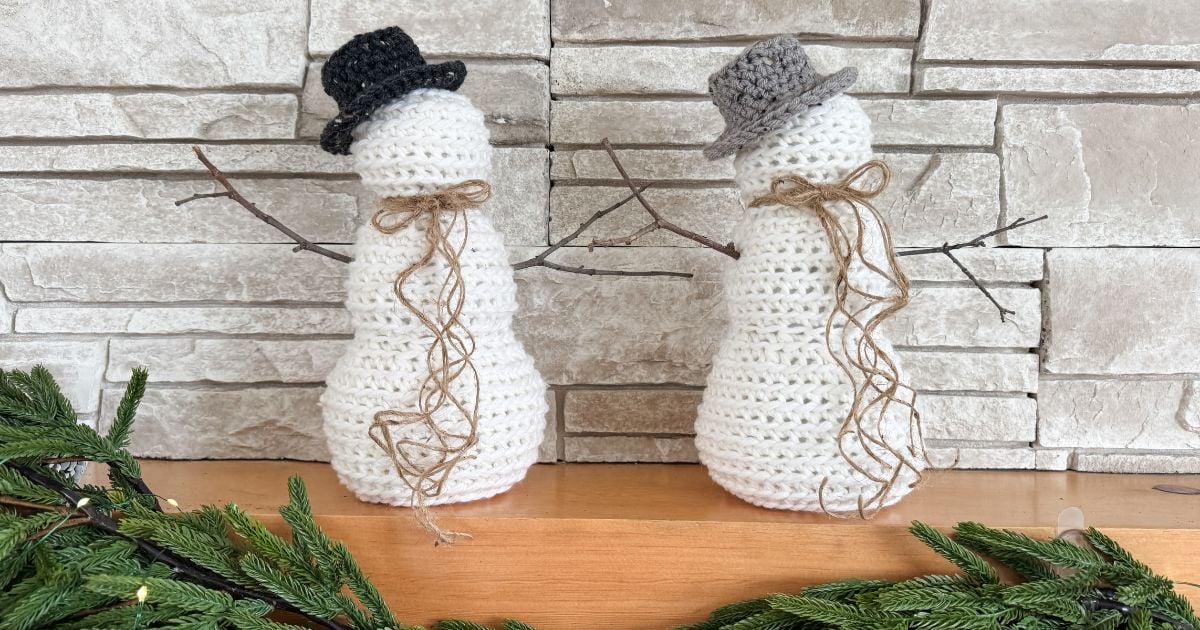 Free Easy Crochet Snowman Pattern: Rustic Farmhouse Snowman - MJ's off ...