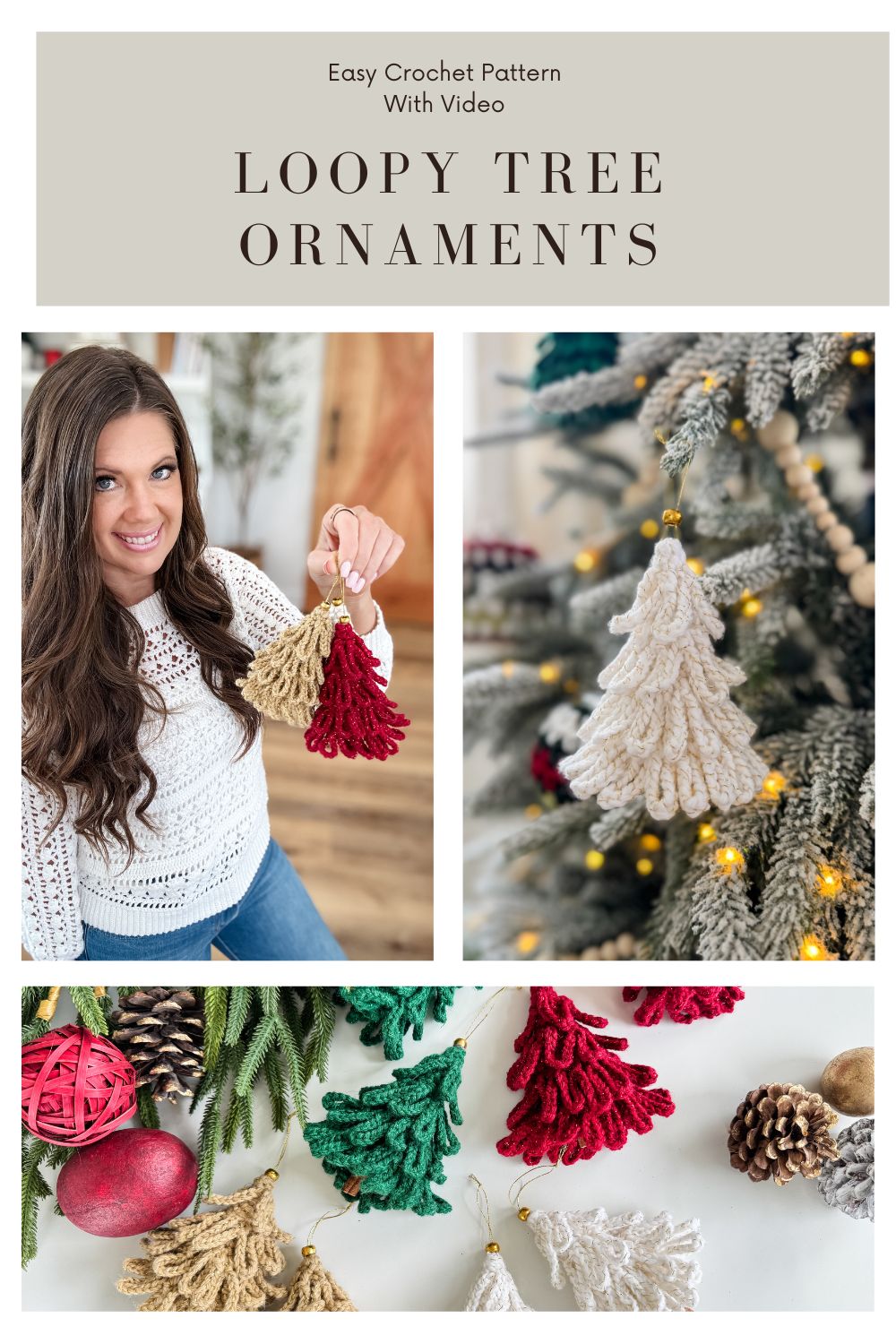 Free Loopy Tree Ornament Pattern: Easy Crochet Ideas - MJ's off the ...