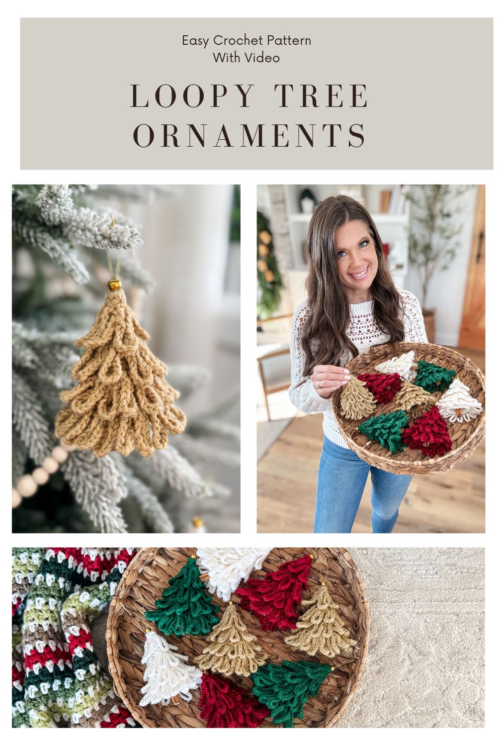 Free Loopy Tree Ornament Pattern: Easy Crochet Ideas - MJ's off the ...