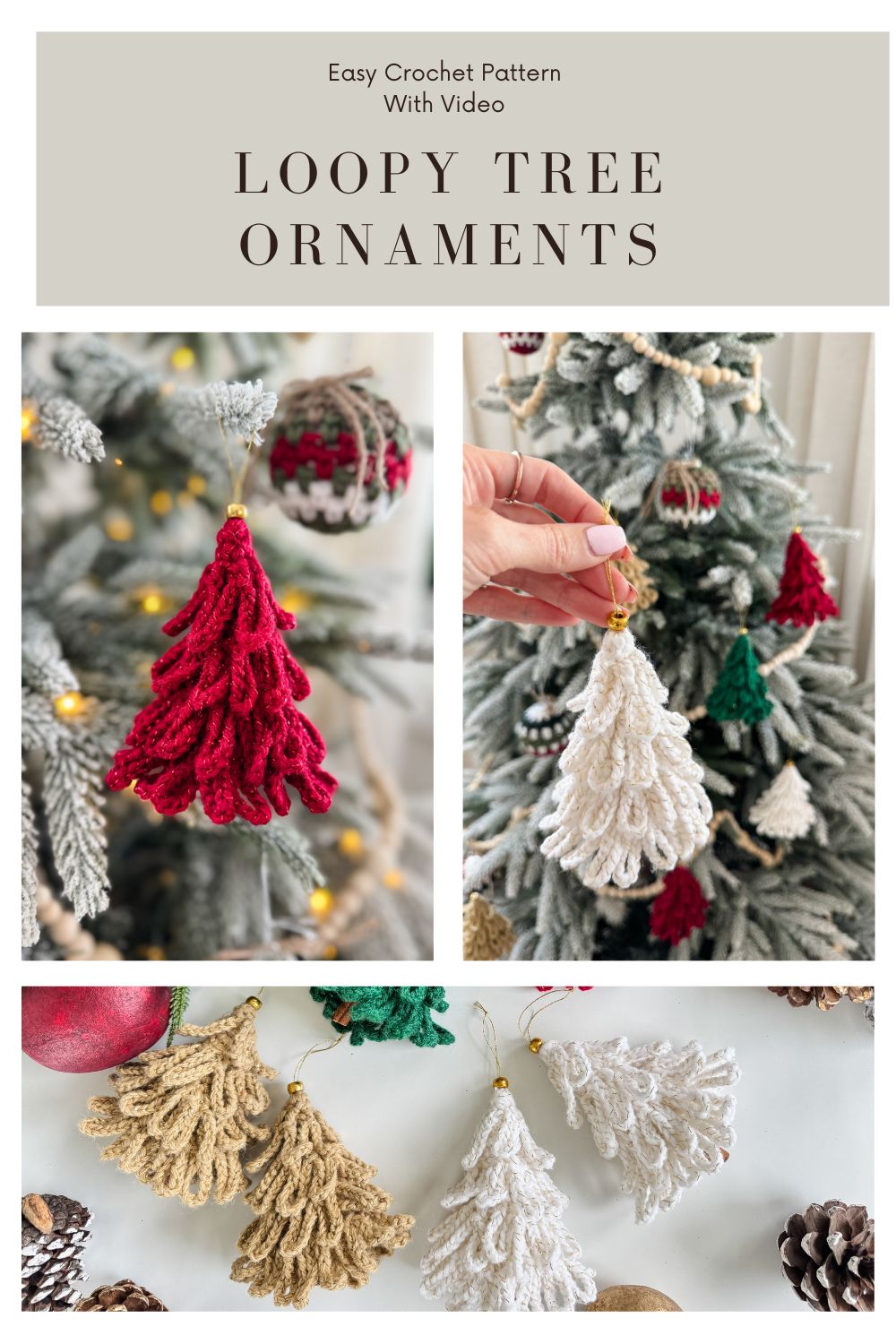 Free Loopy Tree Ornament Pattern: Easy Crochet Ideas - MJ's off the ...