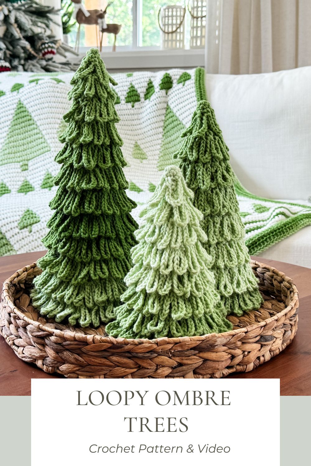 Easy Ombre Loopy Crochet Trees: Modern Crochet Decor - MJ's off the ...