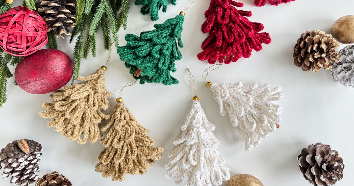 Free Loopy Tree Ornament Pattern: Easy Crochet Ideas - MJ's off the ...