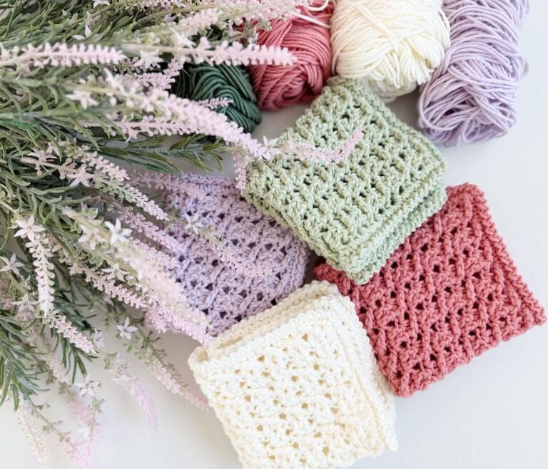 Honey Weave Dishcloth Free Crochet Pattern for Spring - MJ's off the ...