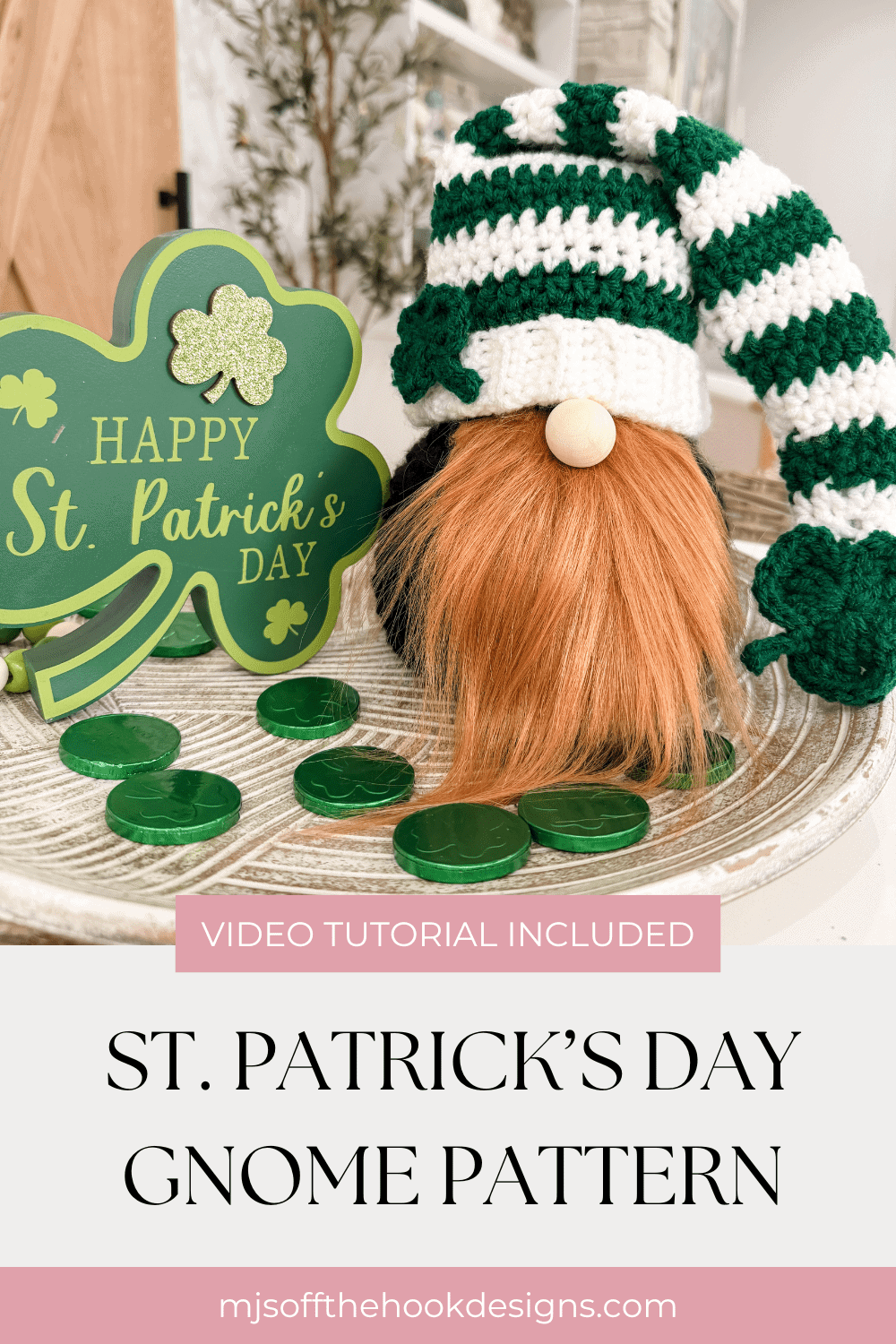 St. Patrick's Day Gnome Easy Crochet Pattern - MJ's off the Hook Designs