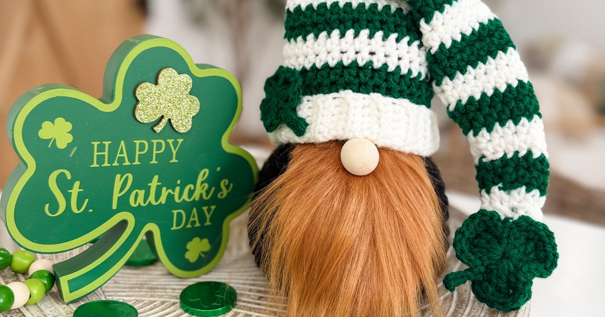 St. Patrick's Day Gnome Easy Crochet Pattern - MJ's off the Hook Designs