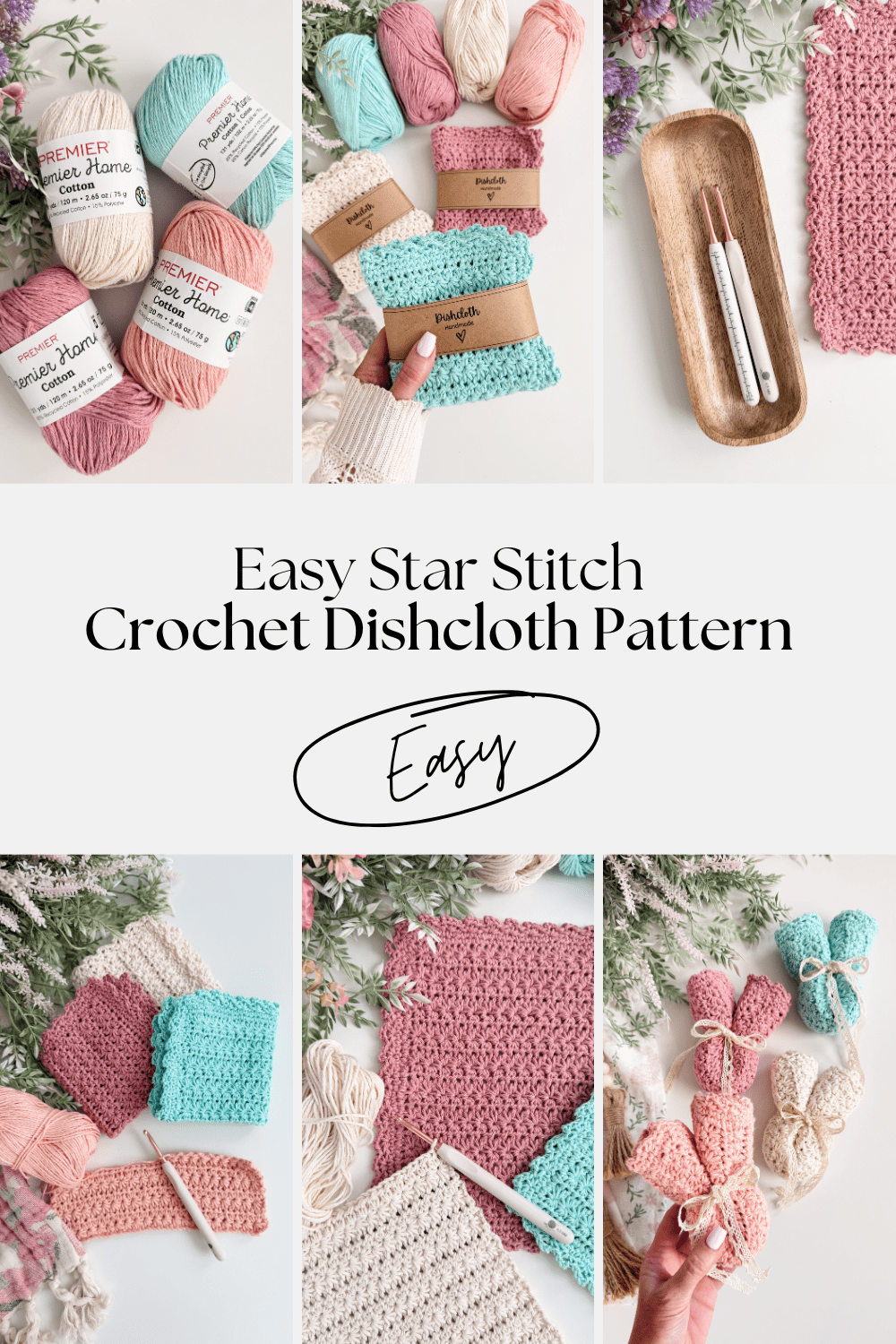 Easy Crochet Star Stitch Dishcloth Free Pattern - MJ's off the Hook Designs
