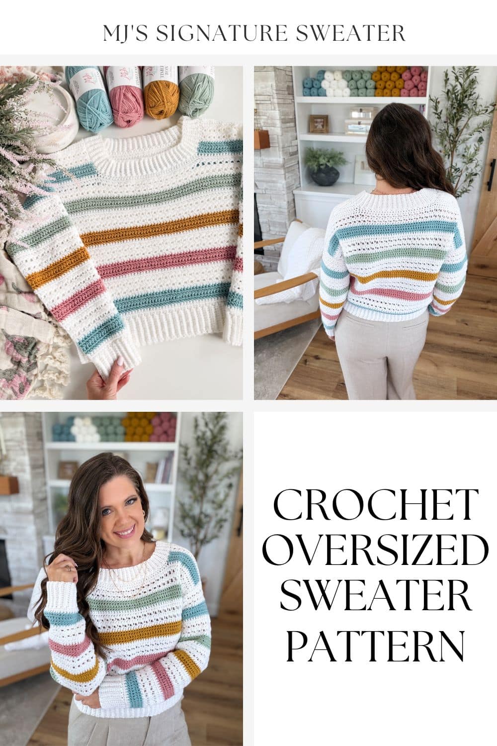 Free Sweater Crochet Pattern: XS to 5X Sizes Available - MJ's off the ...