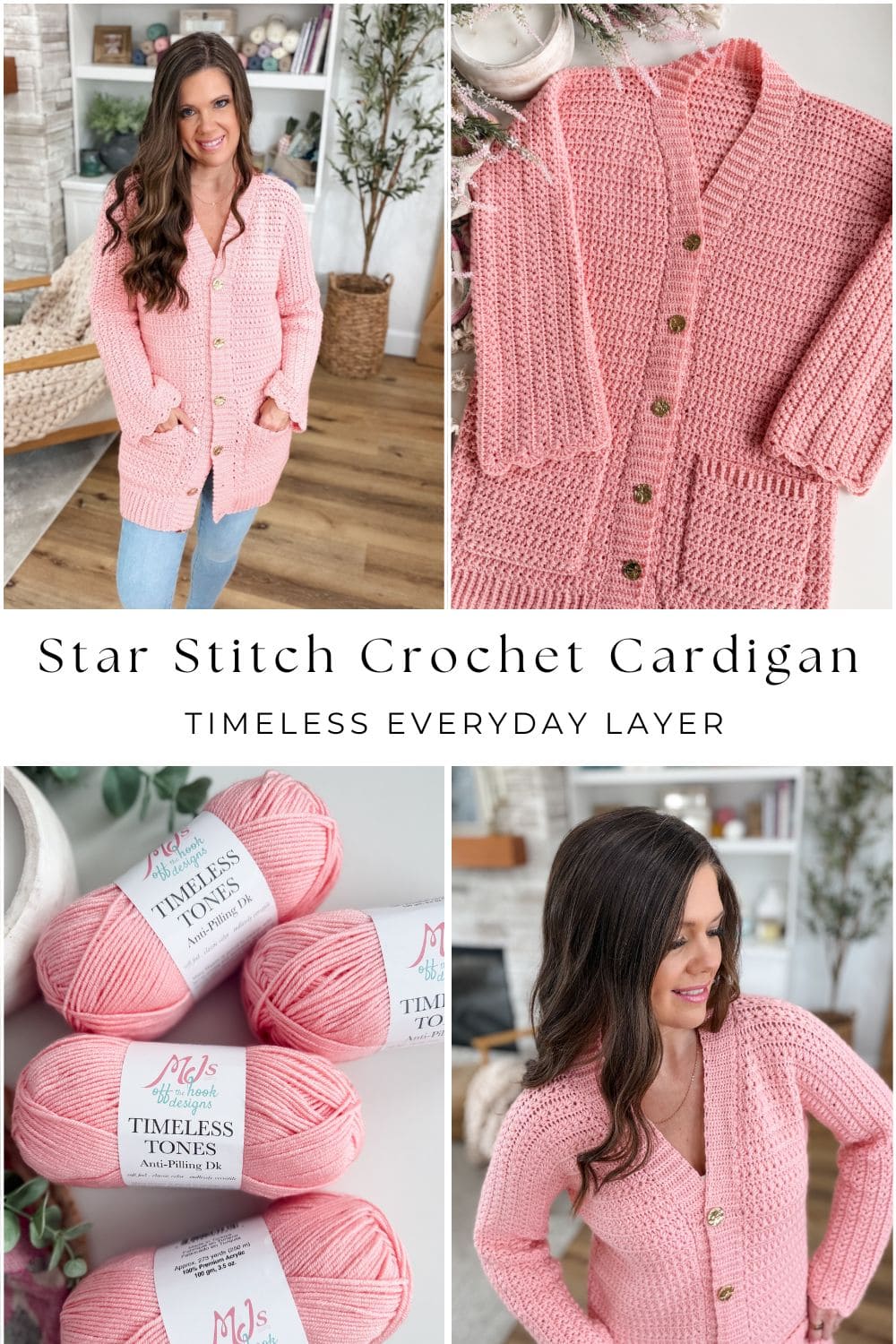 Free Star Stitch Crochet Cardigan Pattern: Sizes XS-5X - MJ's off the ...